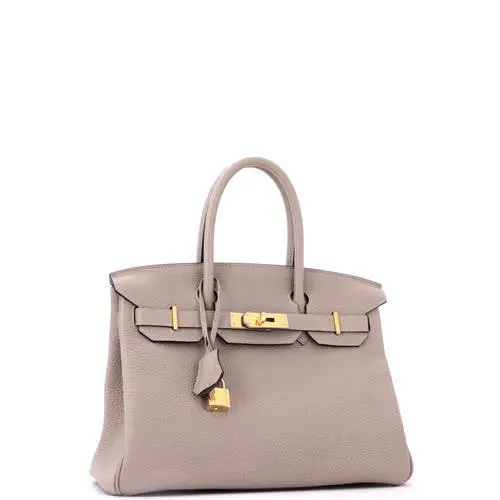 Hermès Birkin Handbag Togo With Gold Hardware 30 - Grey