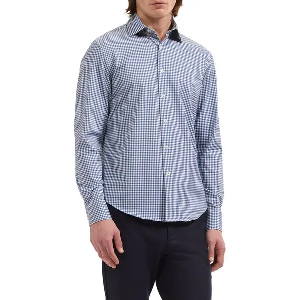 Bugatchi James Ooohcotton® Gingham Button-up Shirt - Navy