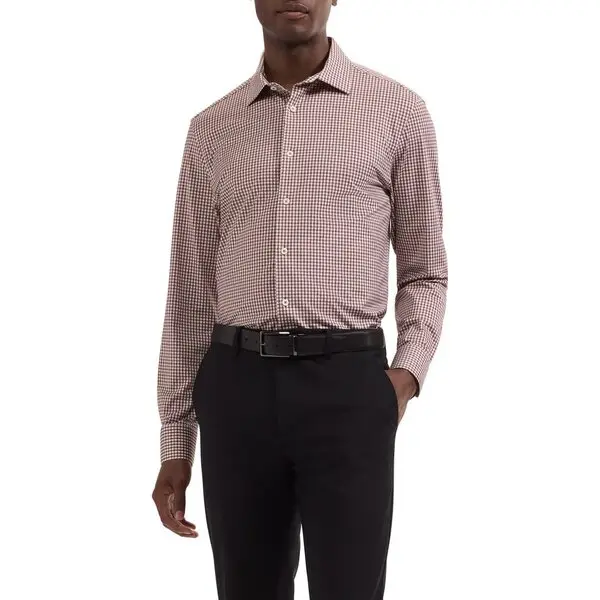Bugatchi James Ooohcotton® Gingham Button-up Shirt - Sienna
