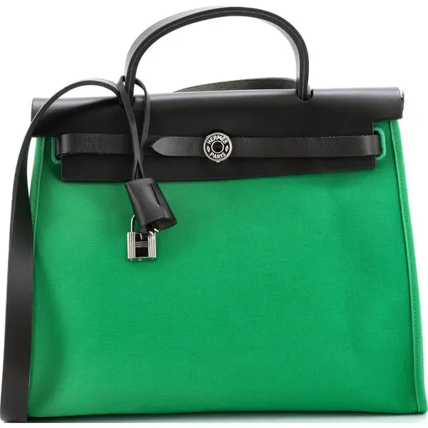 Hermès Herbag Zip Leather And Toile 31
