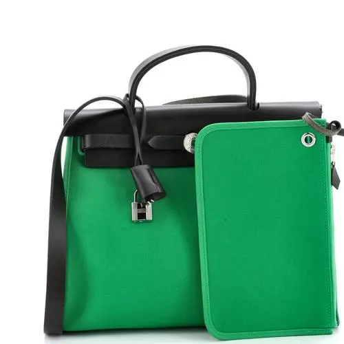 Hermès Herbag Zip Leather And Toile 31