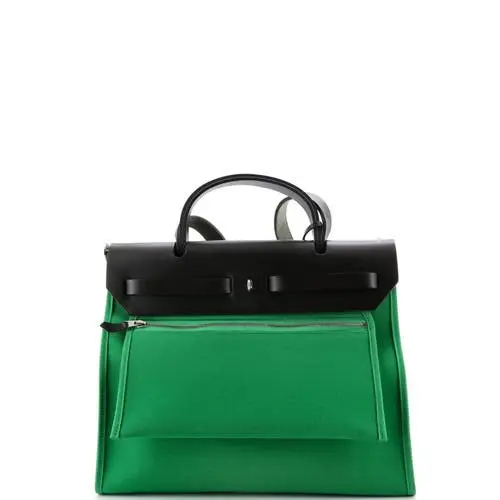 Hermès Herbag Zip Leather And Toile 31