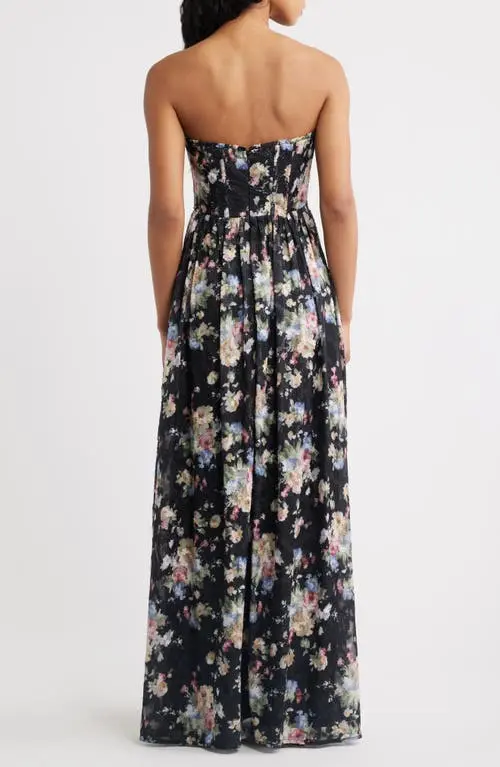 Lulus Remi Floral Corset Maxi Gown