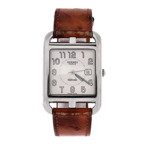 Hermès Cape Cod Automatic Watch Stainless Steel And Ostrich 29 - Metallic Silver