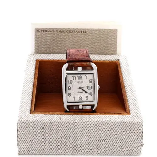 Hermès Cape Cod Automatic Watch Stainless Steel And Ostrich 29