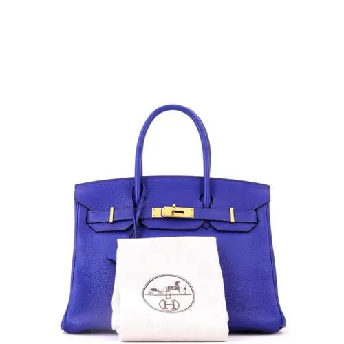 Hermès Birkin Handbag Clemence With Gold Hardware 30