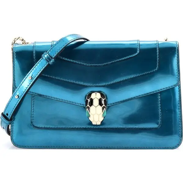 BVLGARI Serpenti Forever Shoulder Bag Metallic Leather Small