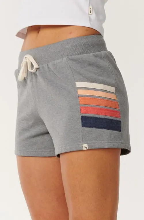 Rip Curl Surf Revival Striped Fleece Shorts - Charcoal Marle