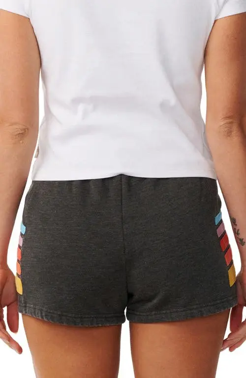 Rip Curl Surf Revival Striped Fleece Shorts - Washed Black