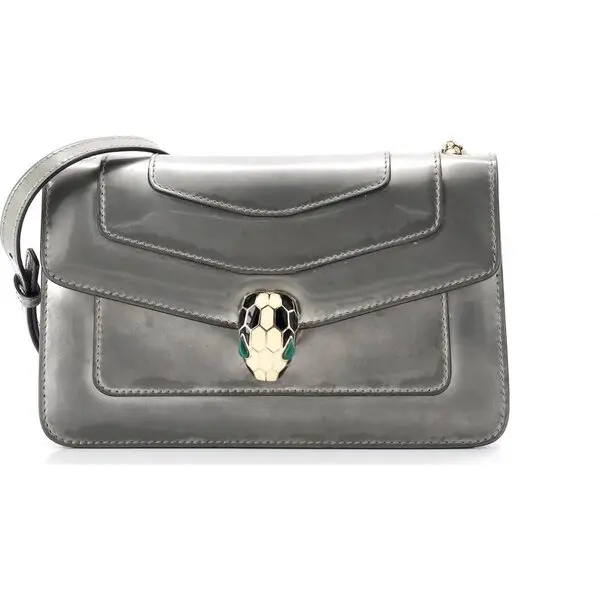 BVLGARI Serpenti Forever Shoulder Bag Metallic Leather Small