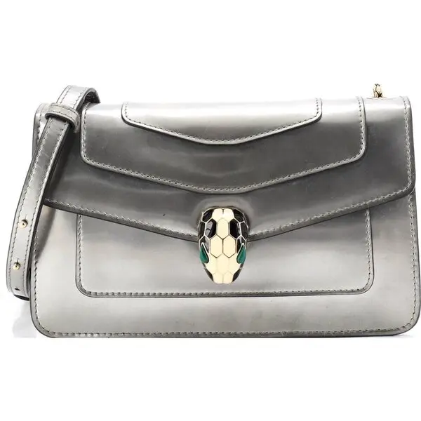 BVLGARI Serpenti Forever Shoulder Bag Metallic Leather