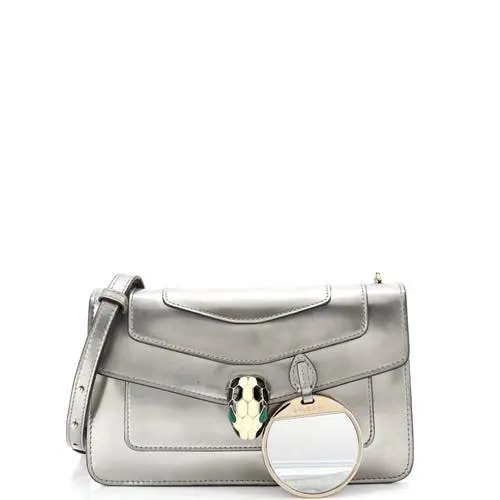 BVLGARI Serpenti Forever Shoulder Bag Metallic Leather