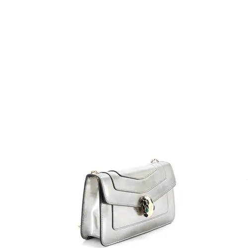 BVLGARI Serpenti Forever Shoulder Bag Metallic Leather