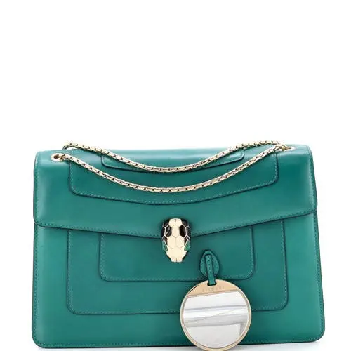 BVLGARI Serpenti Forever Square Shoulder Bag Leather Medium