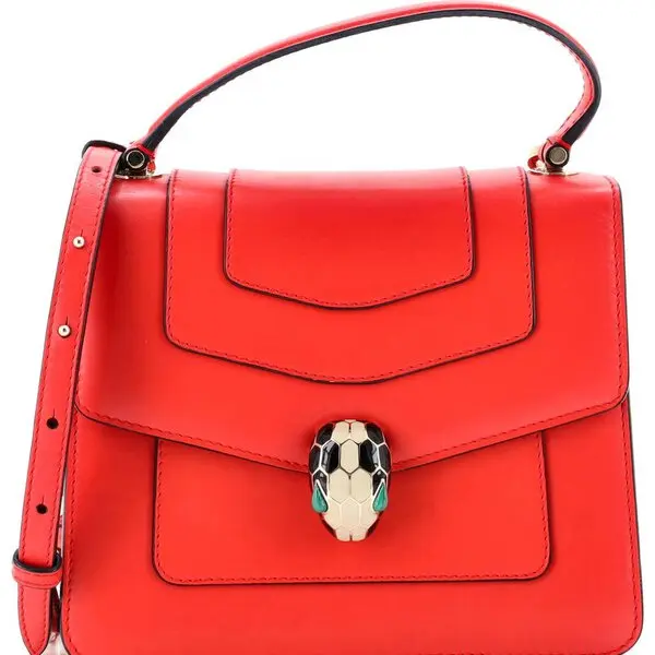 BVLGARI Serpenti Forever Top Handle Bag Leather Small
