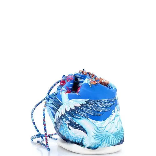 Hermès Soie Cool Handbag Printed Silk And Calfskin Medium