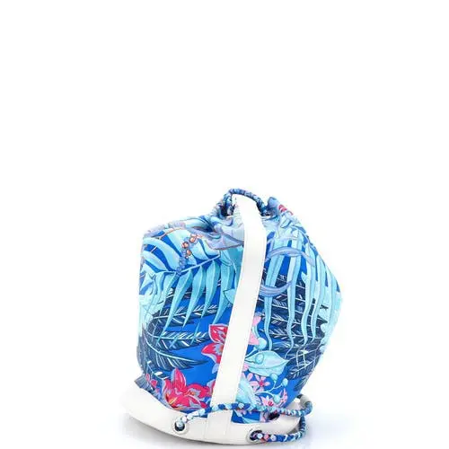 Hermès Soie Cool Handbag Printed Silk And Calfskin Medium