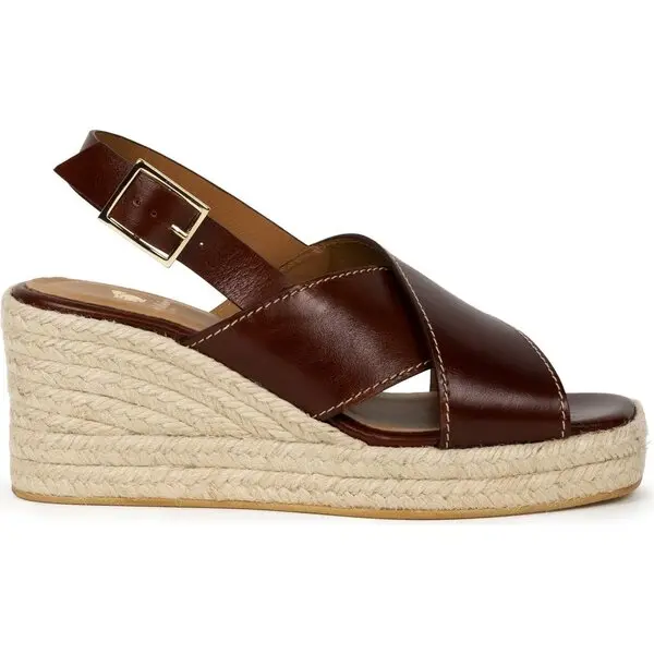 BOBBIES Lucy Espadrille Wedges - Chestnut
