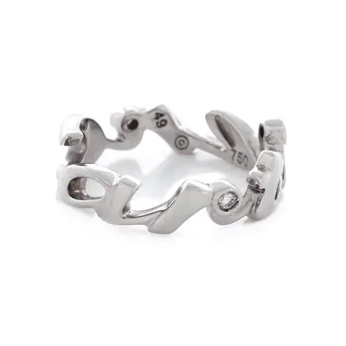 CARTIER Signature 3 Diamonds Ring 18k White Gold With Diamonds