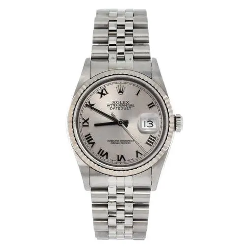 ROLEX Oyster Perpetual Datejust Automatic Watch Stainless Steel And White Gold 36 - Metallic Silver