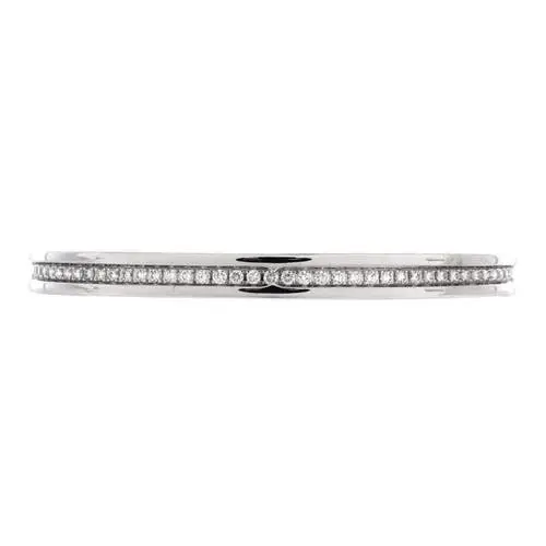 BVLGARI B.zero1 Cuff Bracelet 18k White Gold With Pave Diamonds