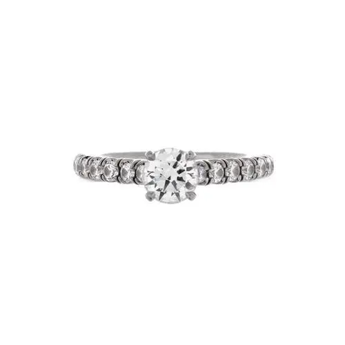 CARTIER Etincelle De Solitaire Ring Platinum With Rbc Diamond And Pave Diamonds E/vvs1 0.50ct - Metallic Silver
