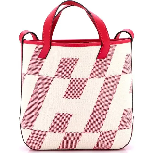 Hermès Cabas H En Biais Tote Canvas With Leather 27