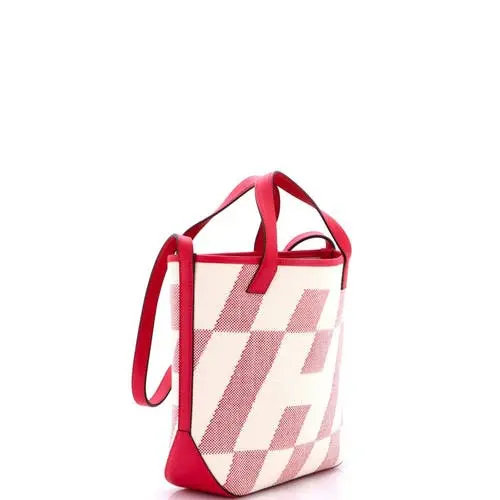 Hermès Cabas H En Biais Tote Canvas With Leather 27