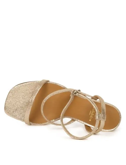 BOBBIES Casey Heeled Sandals - Iridescent Champagne