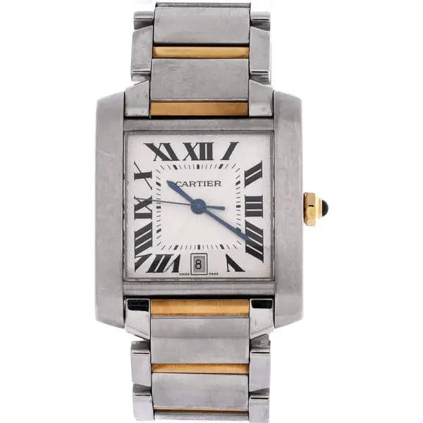 CARTIER Tank Francaise Automatic Watch Stainless Steel And Yellow Gold 28 - Metallic Silver