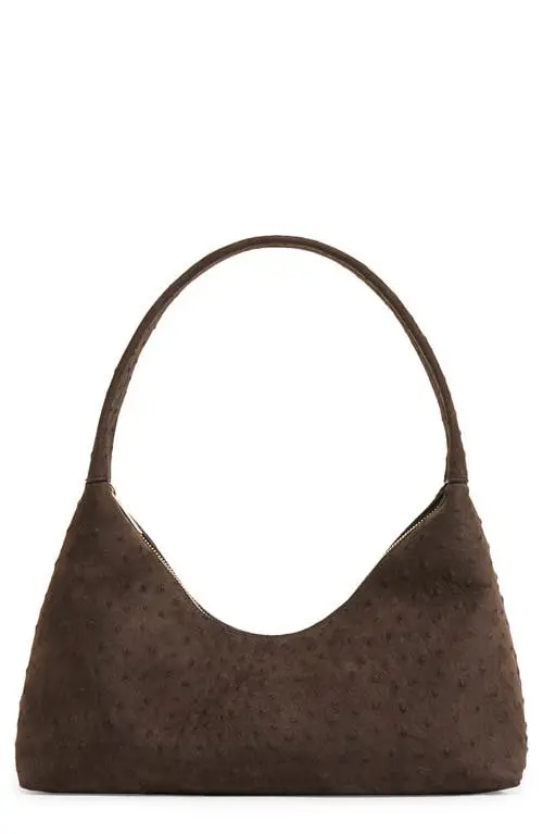 MANSUR GAVRIEL Candy Baguette Ostrich Embossed Suede Shoulder Bag