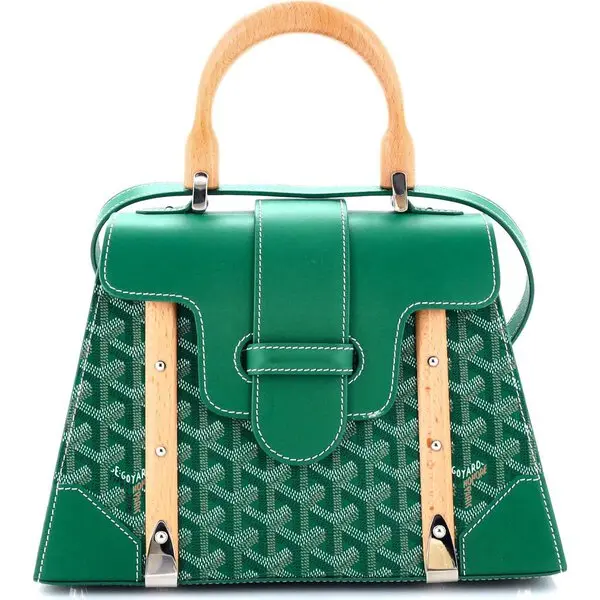 Goyard Saigon Top Handle Bag Coated Canvas With Leather Pm
