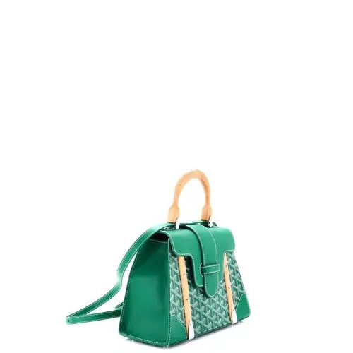 Goyard Saigon Top Handle Bag Coated Canvas With Leather Pm
