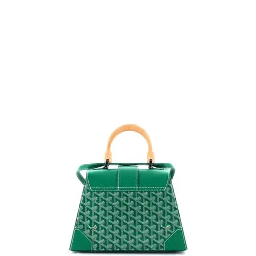 Goyard Saigon Top Handle Bag Coated Canvas With Leather Pm