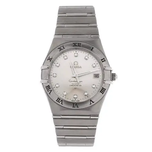 OMEGA Constellation Co-axial Chronometer Automatic Watch Stainless Steel With Diamond Markers 35 - Metallic Silver