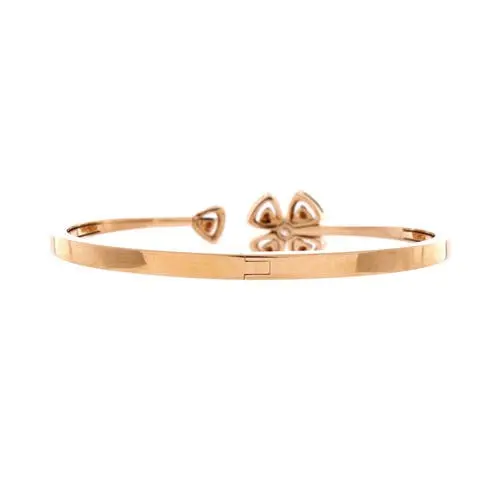 BVLGARI Fiorever Bangle Bracelet 18k Rose Gold With Pave Diamonds