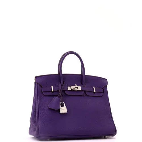 Hermès Birkin Handbag Purple Togo With Palladium Hardware 25 - Red
