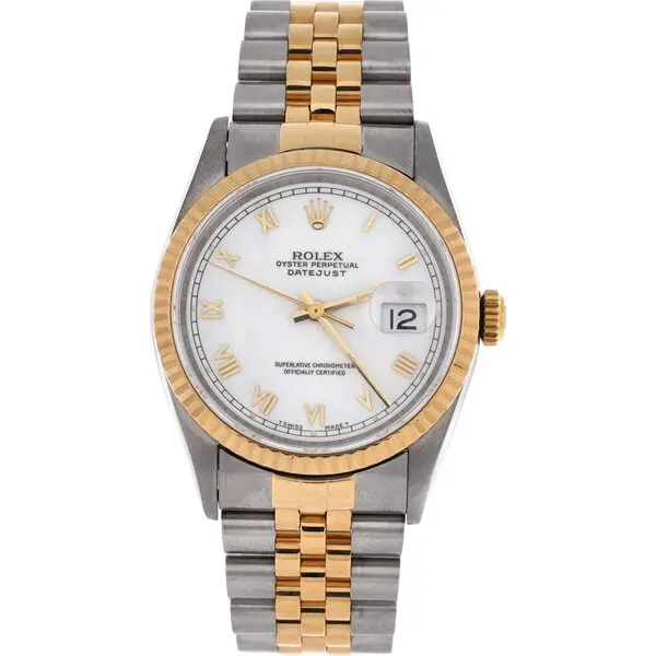 ROLEX Oyster Perpetual Datejust Automatic Watch Stainless Steel And Yellow Gold 36 - Metallic Silver