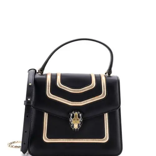 BVLGARI Serpenti Forever Top Handle Bag Leather Small