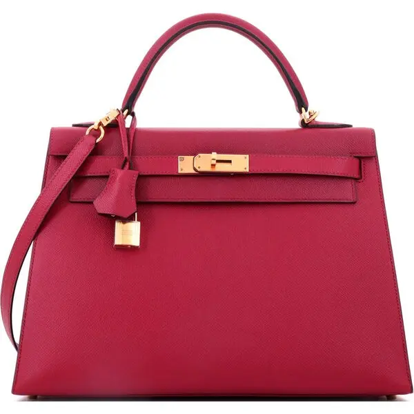 Hermès Kelly Handbag Epsom With Gold Hardware 32 - Red