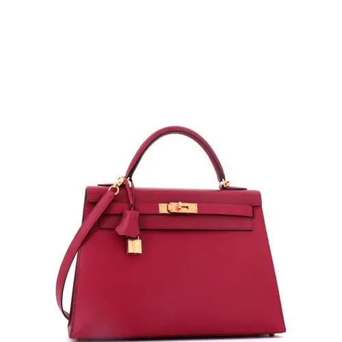 Hermès Kelly Handbag Epsom With Gold Hardware 32 - Red
