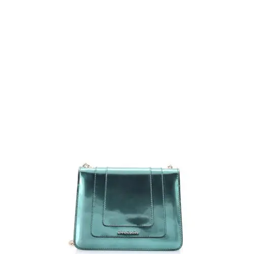 BVLGARI Serpenti Forever Square Shoulder Bag Metallic Leather Small