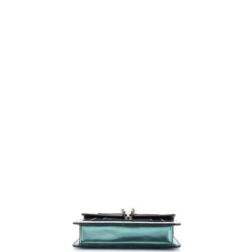 BVLGARI Serpenti Forever Square Shoulder Bag Metallic Leather Small