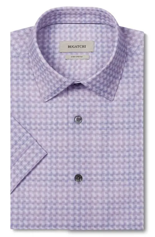 Bugatchi Miles Ooohcotton® Grid Short Sleeve Button-up Shirt