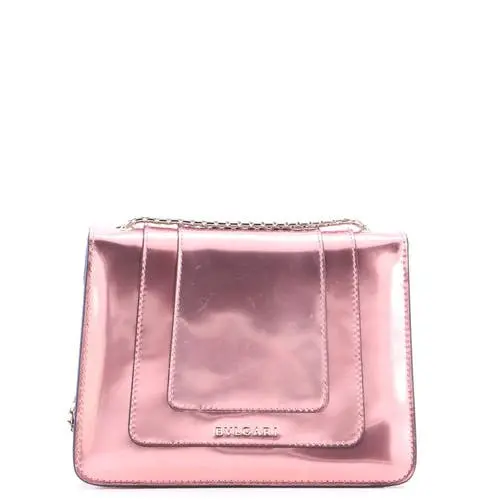 BVLGARI Serpenti Forever Square Shoulder Bag Metallic Leather Small