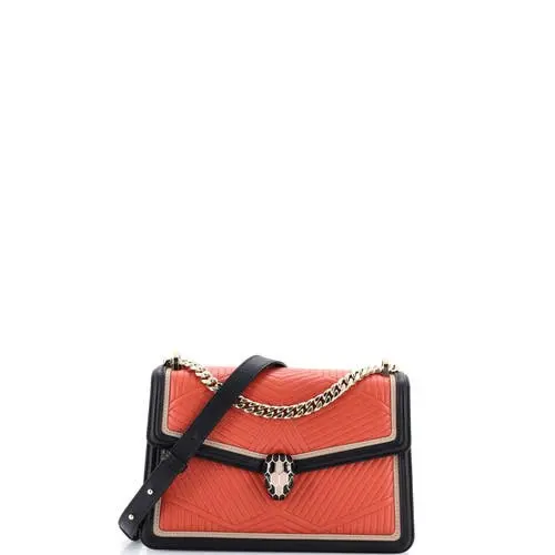 BVLGARI Serpenti Forever Shoulder Bag Quilted Leather