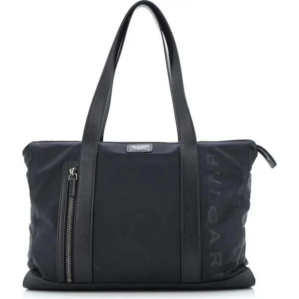 BVLGARI Fragment Zip Tote Nylon With Leather Medium