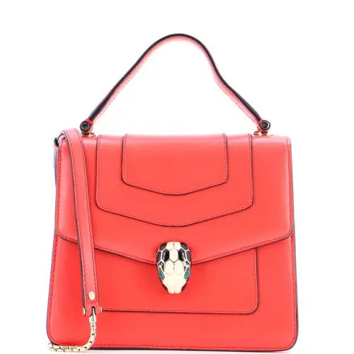 BVLGARI Serpenti Forever Top Handle Bag Leather Small