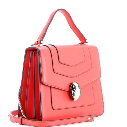 BVLGARI Serpenti Forever Top Handle Bag Leather Small