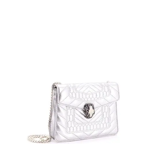 BVLGARI Serpenti Forever Square Shoulder Bag Quilted Leather Small